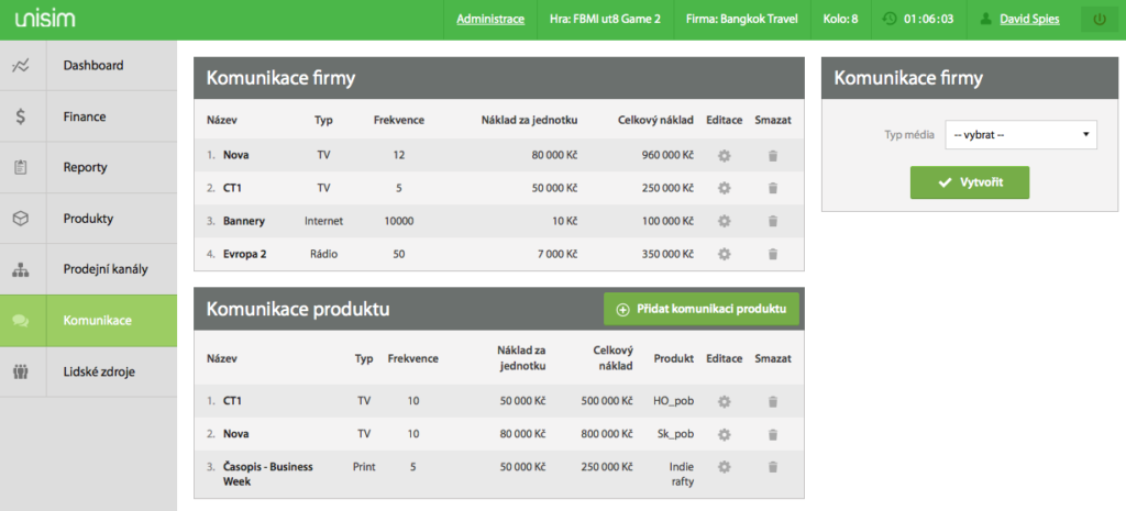 Unisim je osvědčená manažerská simulační hra pro VŠ, VOŠ a SŠ
