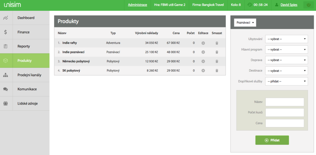 Unisim je osvědčená manažerská simulační hra pro VŠ, VOŠ a SŠ